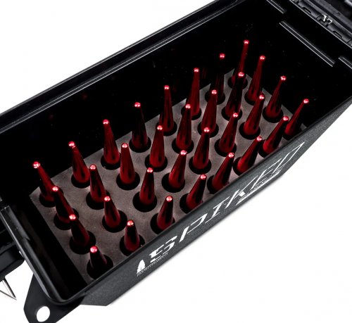 Mishimoto Red M12x1.5 20-pc Set Spiked Lug Nuts: K Series Parts